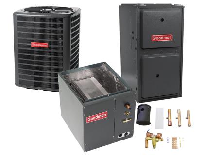 Goodman 3.5 Ton 13 SEER 98% AFUE 80,000 BTU Gas Furnace and Air ...