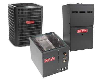 Goodman 4 Ton 14 SEER 80% AFUE 80,000 BTU Gas Furnace and Air ...