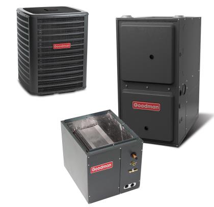 Goodman 4 Ton 14 SEER 96% AFUE 80,000 BTU Gas Furnace and Air ...