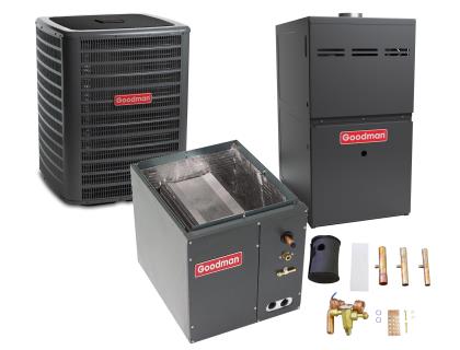 Goodman 4 Ton 14.5 SEER 80% AFUE 100,000 BTU Gas Furnace and Air ...