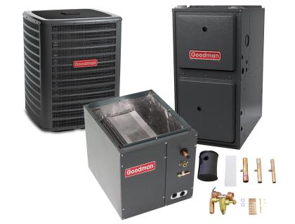 Goodman 4 Ton 14.5 SEER 92% AFUE 80,000 BTU Gas Furnace and Air ...