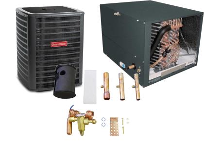 Goodman 3.5 Ton 14 SEER Air Conditioner with Horizontal 24" Cased Coil ...