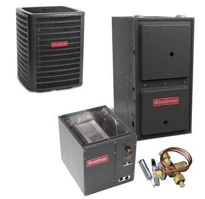 Goodman 5 Ton 15 SEER 97% AFUE 80,000 BTU Gas Furnace and Air ...