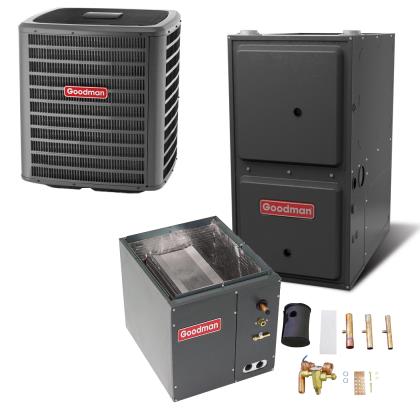 Goodman 5 Ton 15 SEER 96% AFUE 80,000 BTU Gas Furnace and Air ...
