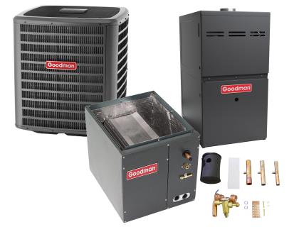 Goodman 4 Ton 15 SEER 80% AFUE 80,000 BTU Gas Furnace and Air ...