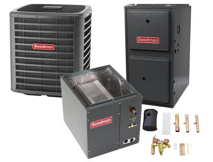 Goodman 5 Ton 15 SEER 96% AFUE 100,000 BTU Gas Furnace and Air ...