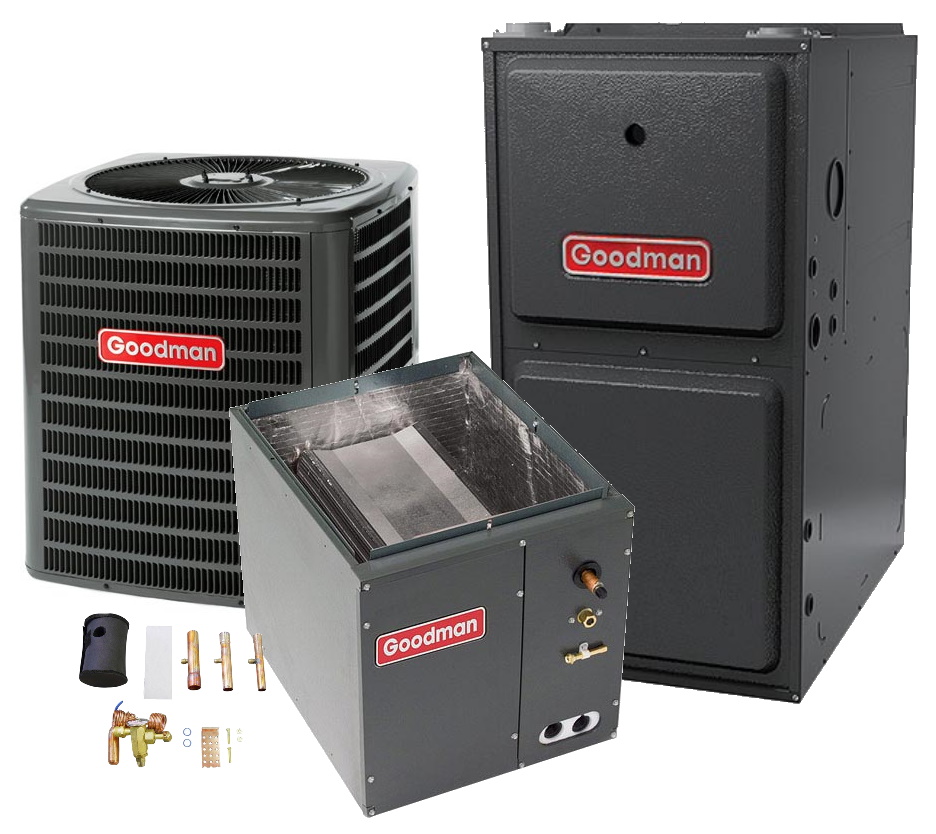 Goodman 3 Ton 15 SEER 96% AFUE 100,000 BTU Gas Furnace and Heat Pump ...
