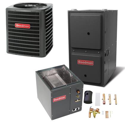 Goodman 3 Ton 14.5 SEER 96% AFUE 80,000 BTU Gas Furnace and Heat Pump ...
