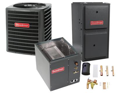 Goodman 3 Ton 14.5 SEER 96% AFUE 100,000 BTU Gas Furnace and Heat Pump ...