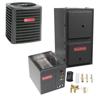 Goodman 3 Ton 16 SEER 97% AFUE 100,000 BTU Gas Furnace and Heat Pump ...