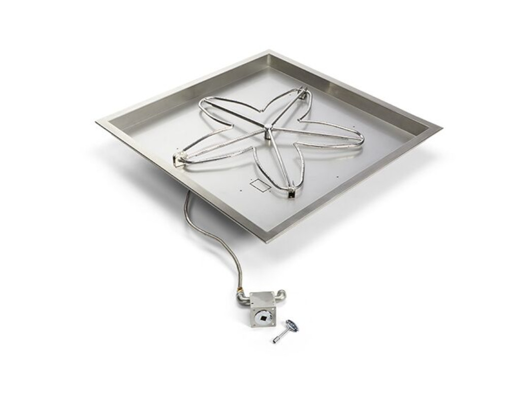 HPC 18-Inch Match Lit Square Bowl Burner Kit - MLFPK18SQBL-FLEX-B ...