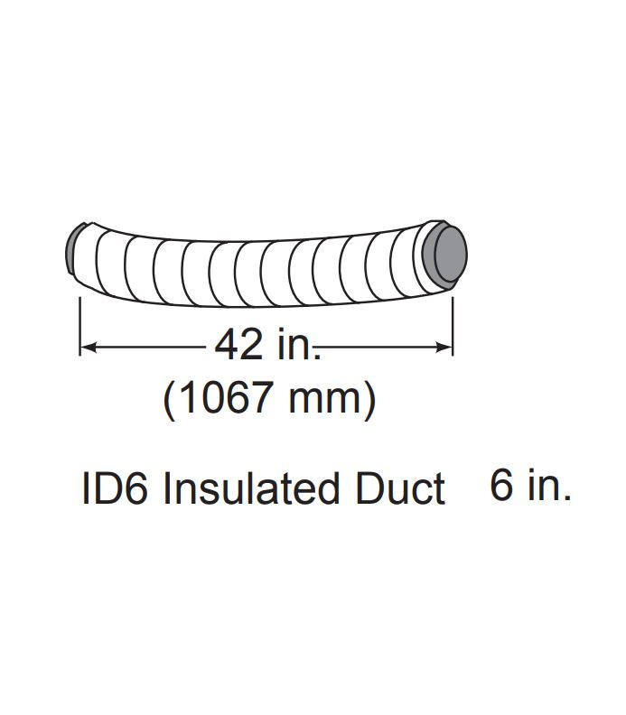 Majestic 6 Inch Insulated Flex Duct For Outside Air - Includes Two 42 ...