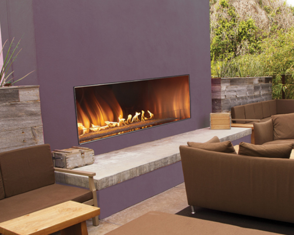 Empire Outdoor 60 Inch Linear Gas Fireplace With Fire Glass ...