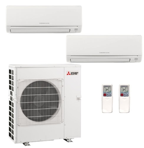 Mitsubishi 42,000 BTU 19.7 SEER Dual Zone Heat Pump System 24+24 - MXZ ...