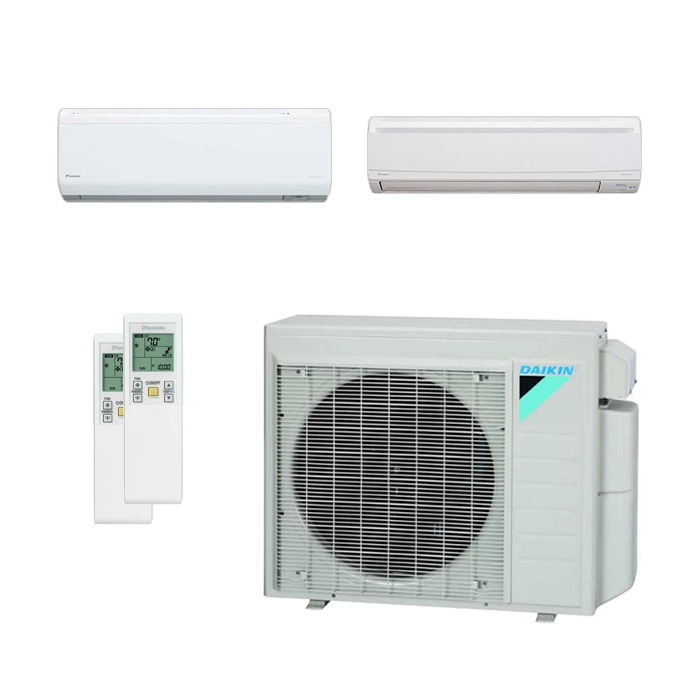 Daikin 18,000 BTU 17 SEER Dual Zone Wall Mounted Mini-Split Heat Pump ...