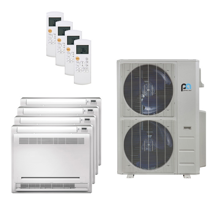 Perfect Aire 48,000 BTU 21.5 SEER Quad Zone Heat Pump System 9+12+12+12 ...