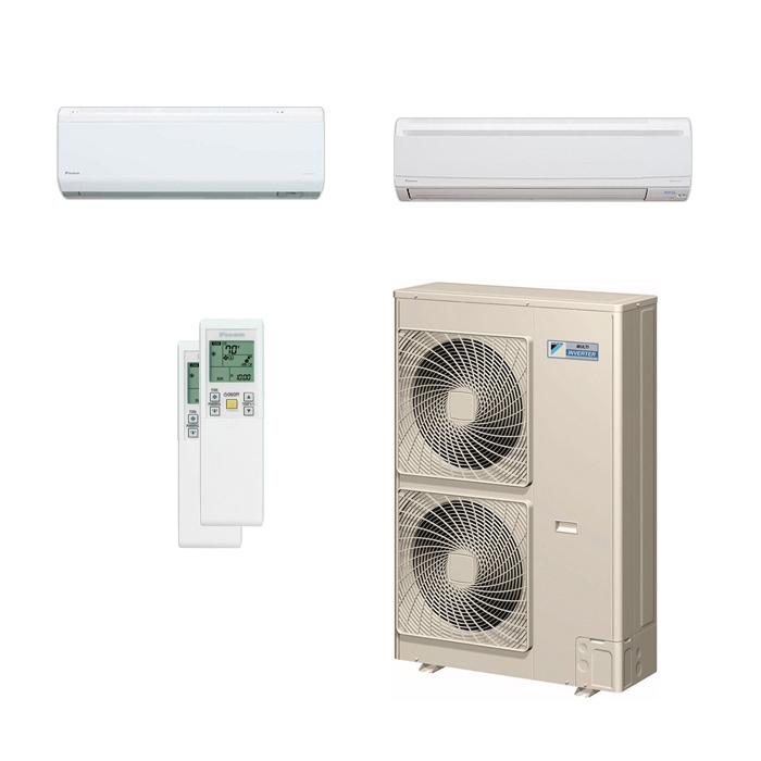 48,000 BTU 19 SEER Dual Zone Wall Mounted Daikin Mini-Split Heat Pump ...