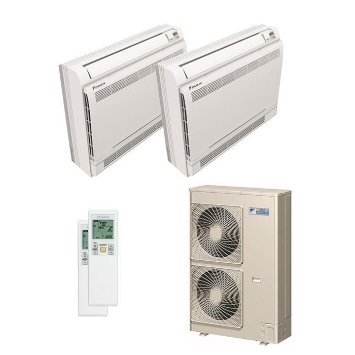 Daikin 48,000 BTU 19 SEER Dual Zone Floor Mounted Mini-Split Heat Pump ...