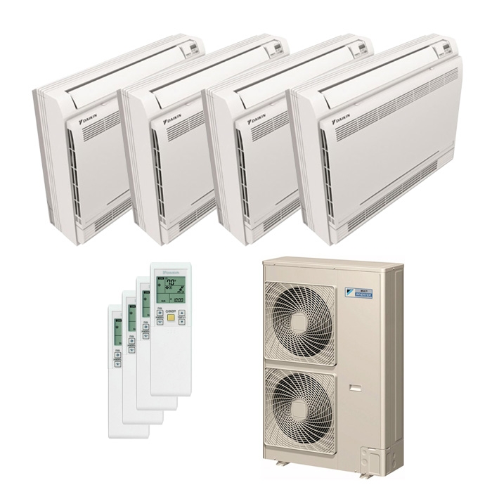 Daikin 48,000 BTU 19 SEER Quad Zone Floor Mounted Mini-Split Heat Pump ...