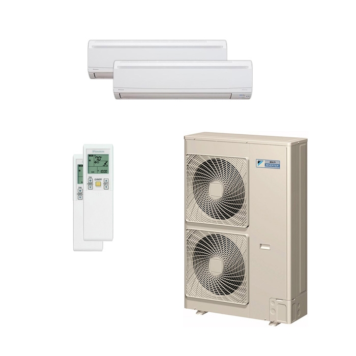 Daikin 48,000 BTU 19 SEER Dual Zone Wall Mounted Mini-Split Heat Pump ...