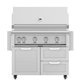 Hestan 42-Inch Gas Grill W/ Sear Burner & Rotisserie On Double Drawer ...