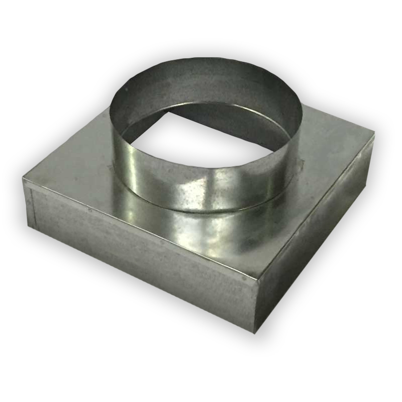 Precision Duct Square to Round 6" x 6" x 6" - SQ/RD-06x06x06 ...