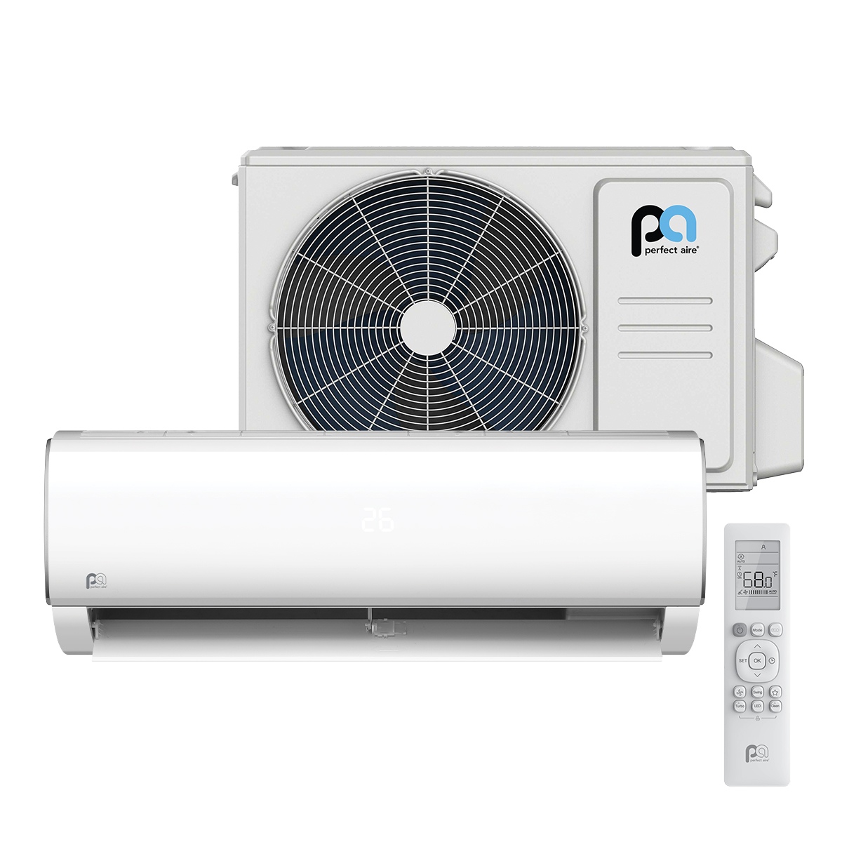 Perfect Aire 12,000 BTU 16.8 SEER Ductless Mini-Split Heat Pump - 230V ...