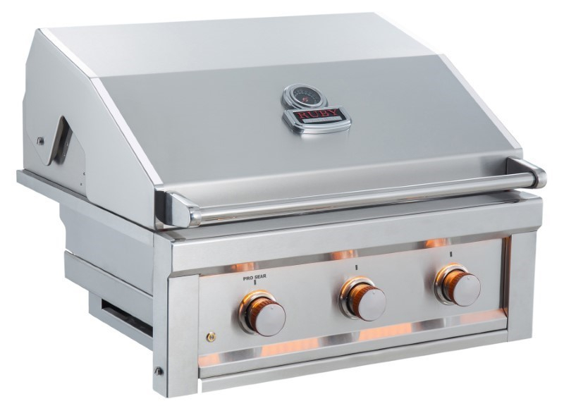 Sunstone Ruby 30-Inch 3 Burner Pro-Sear Built-In Gas Grill - Ruby3B-LP ...