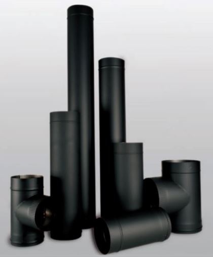 Ventis 6 Inch Single Wall Black Pipe - VSB-6 | HVACDirect.com