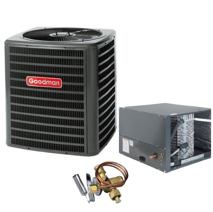 2.5 Ton 15 SEER Goodman Air Conditioner with Horizontal 24.5" Cased ...