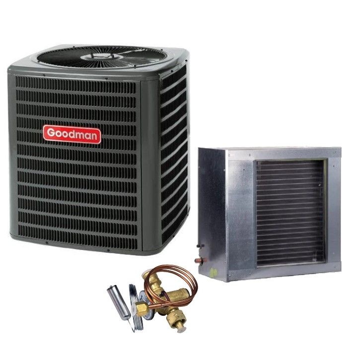 4 Ton 14 SEER Goodman Heat Pump with Horizontal Slab Coil GSZ140481 ...