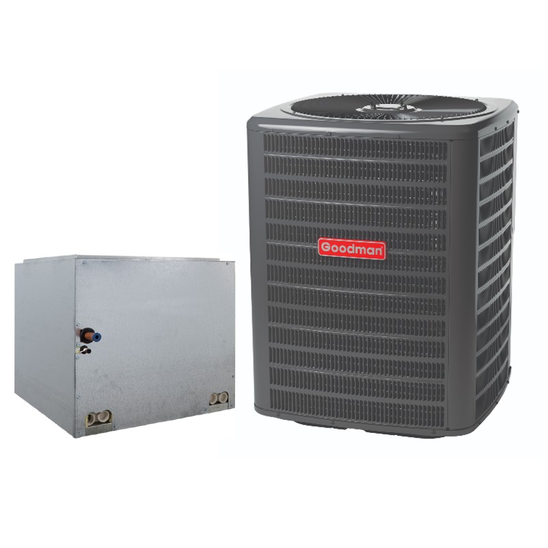 2.5 Ton 14.3 SEER2 Goodman Air Conditioner with 14" Vertical Cased Coil ...