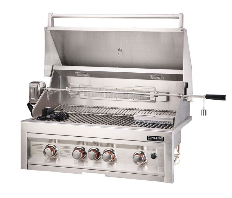 Sunstone 4 Burner 34 Inch Built-In Gas Grill With Rotisserie - SUN4B-IR ...