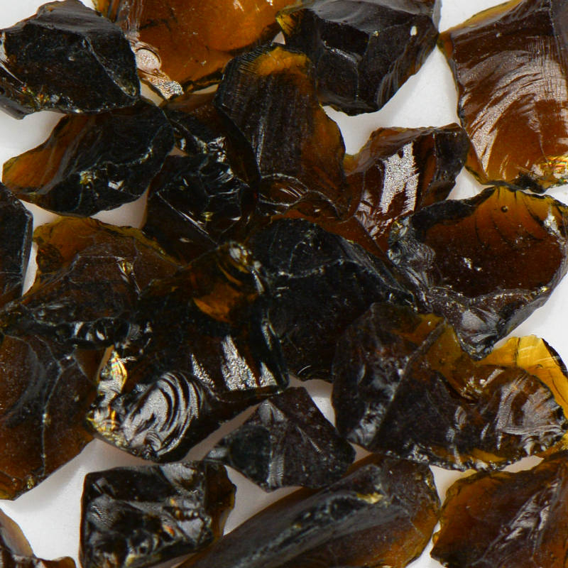 American Specialty Glass 3/8 Inch to 1/2 Inch Amber Brown Fire Glass ...