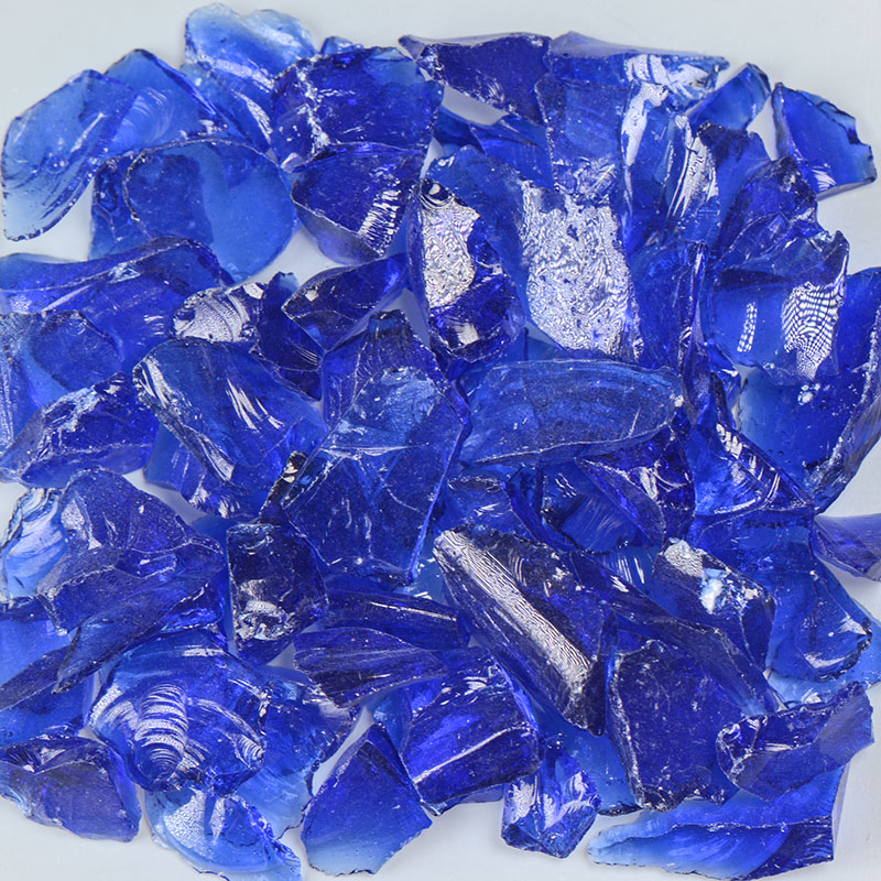 American Specialty Glass 1/4 Inch to 3/8 Inch Dark Blue Fire Glass - 10 ...