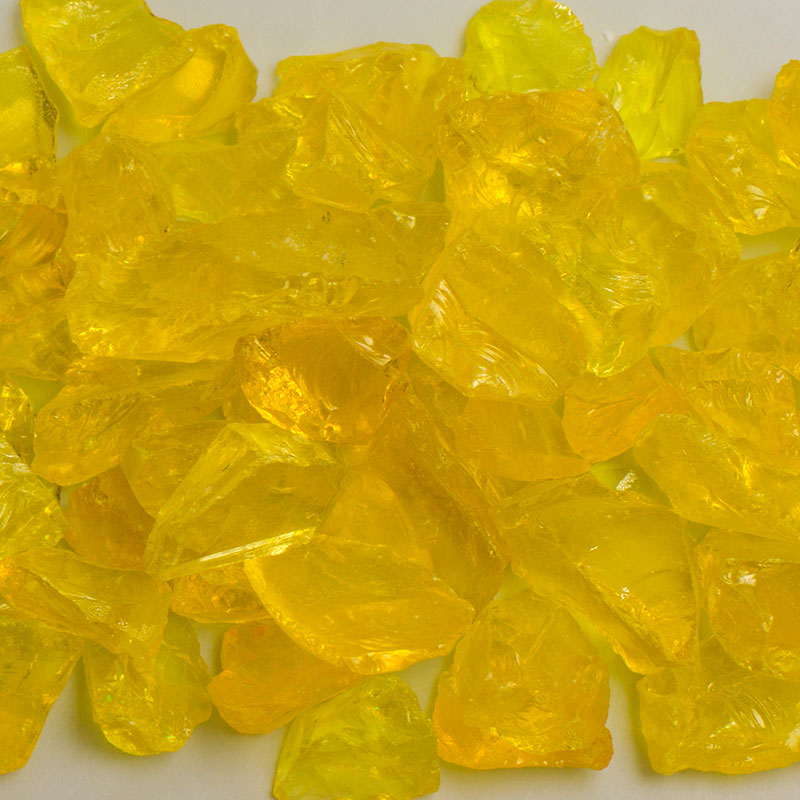 American Specialty Glass 3/8 Inch to 1/2 Inch Chunky Yellow Fire Glass ...