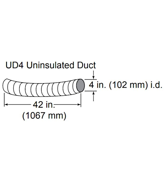 Majestic 4 Inch Uninsulated Flex Duct For Outside Air - Includes Two 42 ...